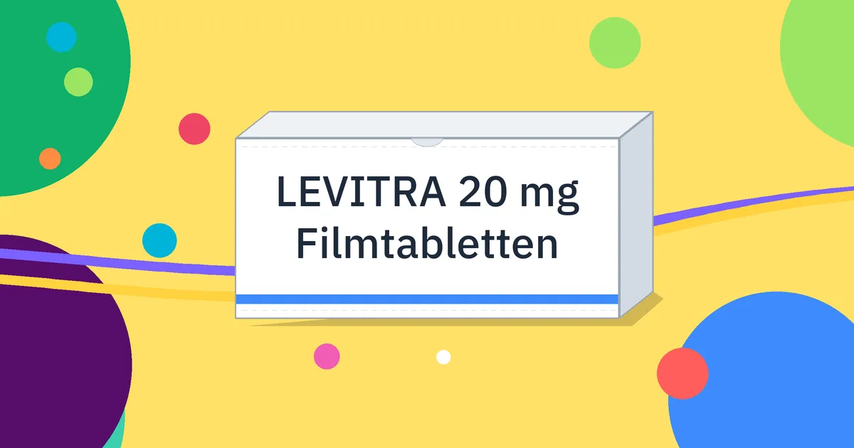 Symbolbild: Packung mit der Aufschrift LEVITRA 20 mg Filmtabletten (PZN 03069529) – Verfügbarkeit und Bezug in Apotheken in Frankfurt am Main