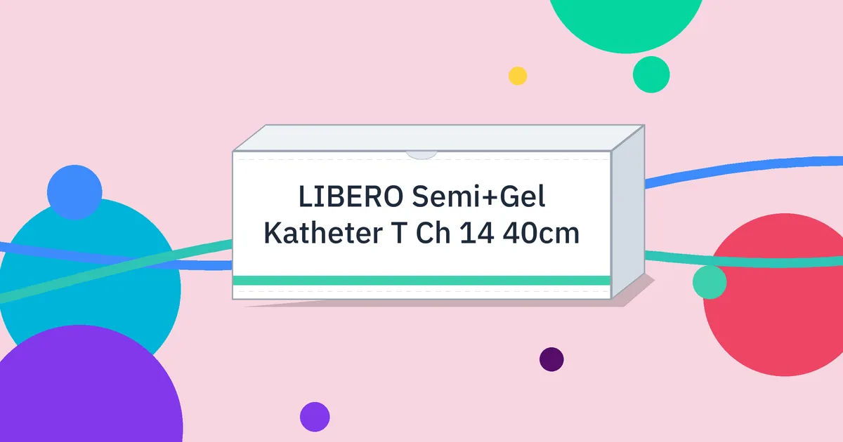Symbolbild: Packung mit der Aufschrift LIBERO Semi+Gel Katheter T Ch 14 40cm (PZN 00022823) – Verfügbarkeit und Bezug in Apotheken in Frankfurt am Main