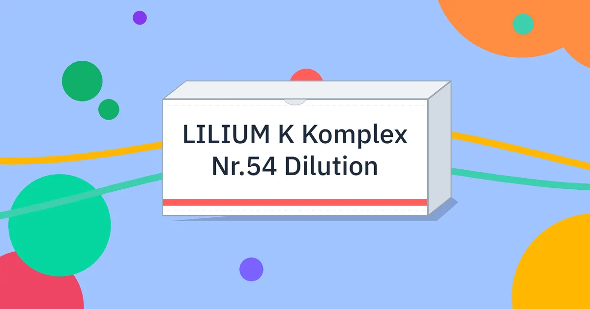Symbolbild: Packung mit der Aufschrift LILIUM K Komplex Nr.54 Dilution (PZN 04484414) – Verfügbarkeit und Bezug in Apotheken in Frankfurt am Main