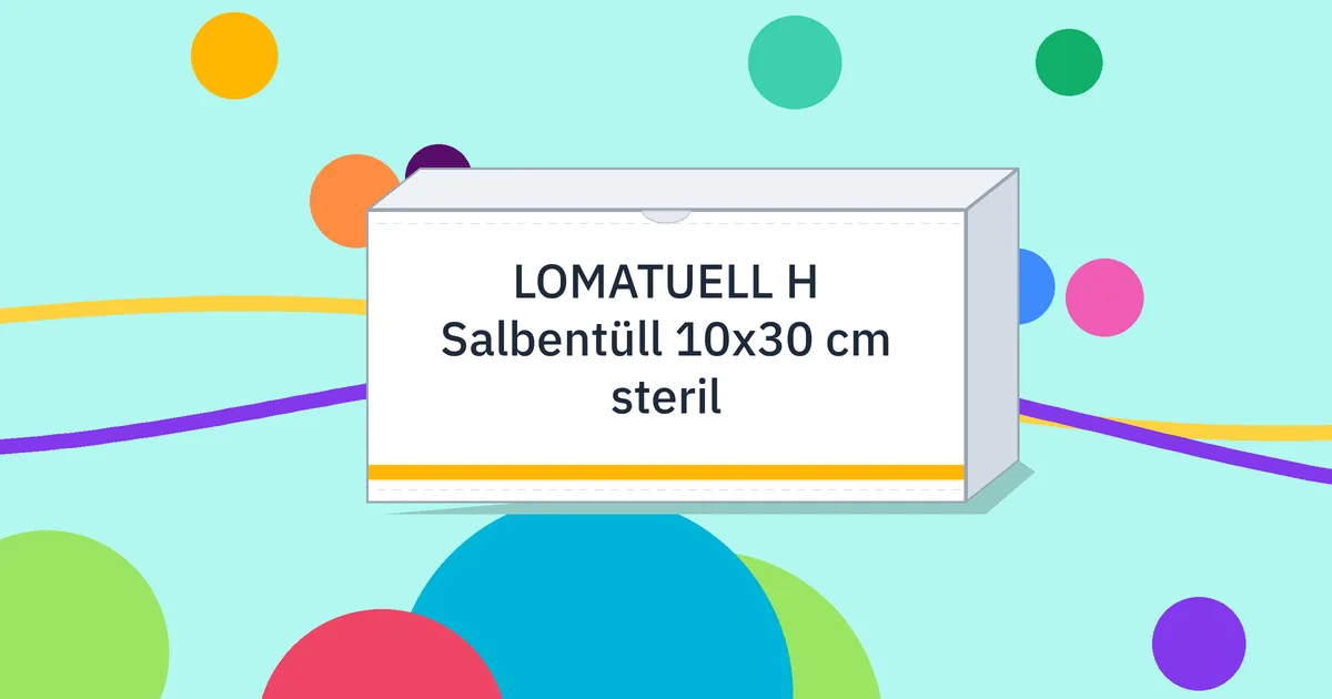 Symbolbild: Packung mit der Aufschrift LOMATUELL H Salbentüll 10x30 cm steril (PZN 03275625) – Verfügbarkeit und Bezug in Apotheken in Frankfurt am Main