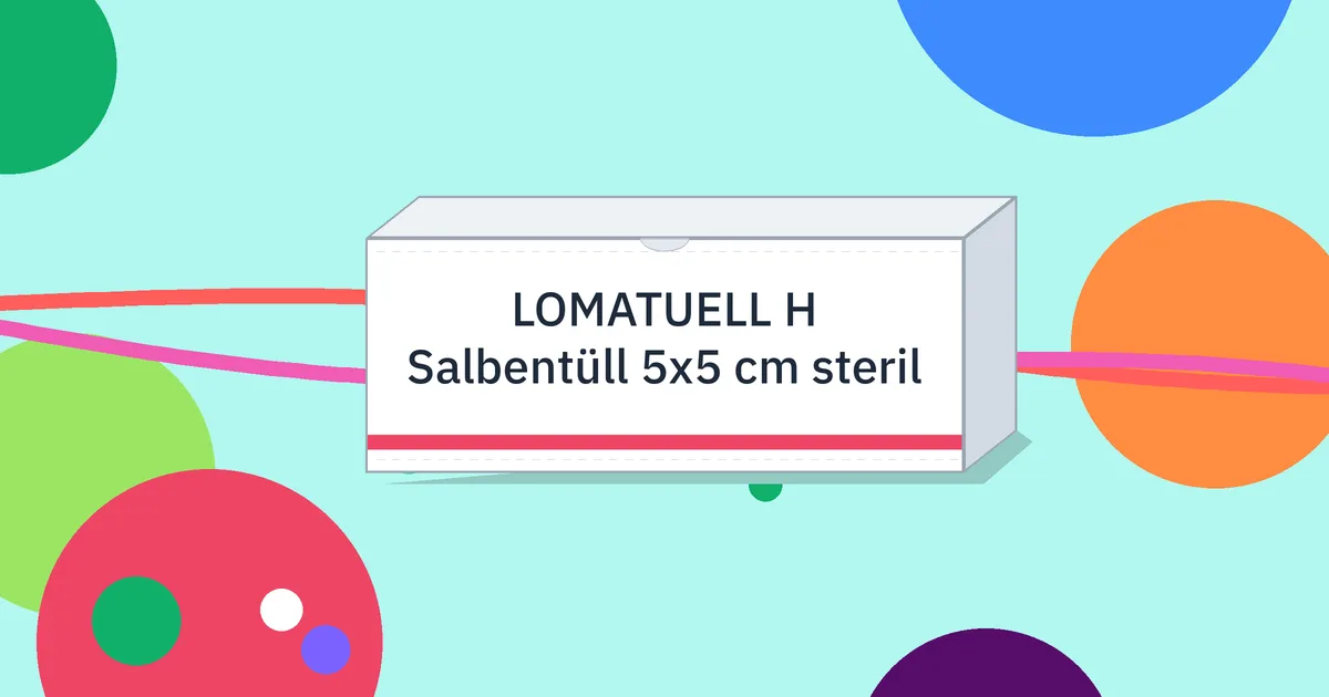 Symbolbild: Packung mit der Aufschrift LOMATUELL H Salbentüll 5x5 cm steril (PZN 15611258) – Verfügbarkeit und Bezug in Apotheken in Frankfurt am Main