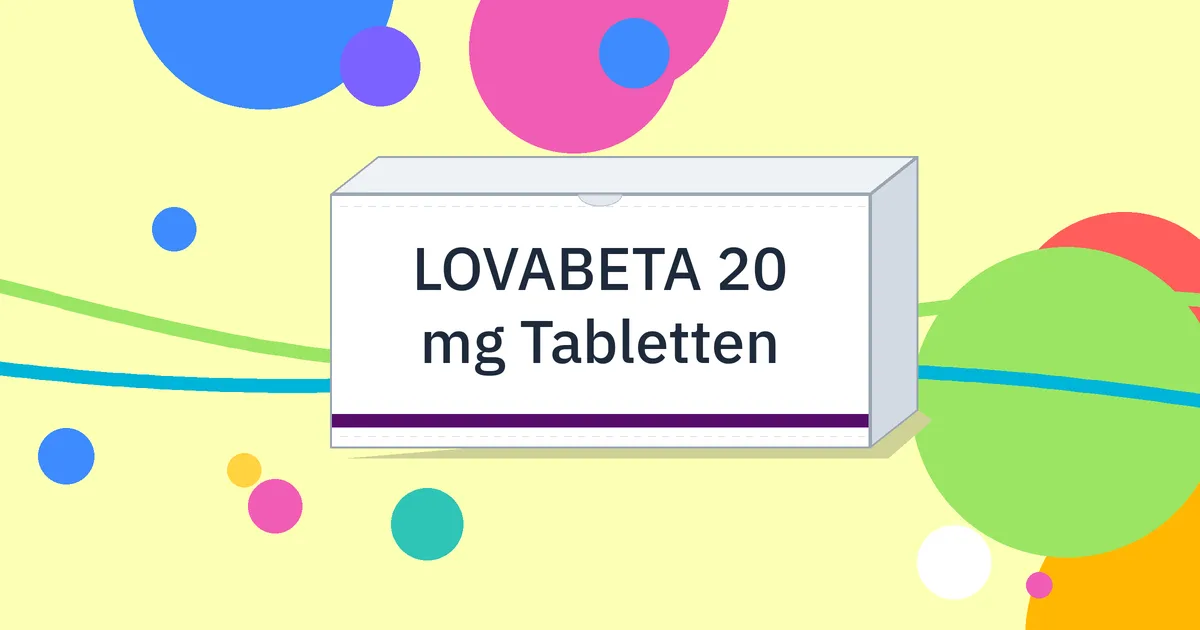 Symbolbild: Packung mit der Aufschrift LOVABETA 20 mg Tabletten (PZN 00437524) – Verfügbarkeit und Bezug in Apotheken in Frankfurt am Main