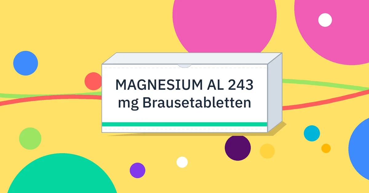 Symbolbild: Packung mit der Aufschrift MAGNESIUM AL 243 mg Brausetabletten (PZN 00655103) – Verfügbarkeit und Bezug in Apotheken in Frankfurt am Main