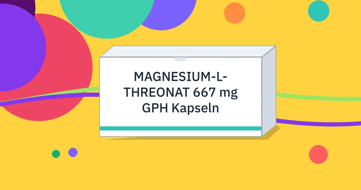 Symbolbild: Packung mit der Aufschrift MAGNESIUM-L-THREONAT 667 mg GPH Kapseln (PZN 20542157) – Verfügbarkeit und Bezug in Apotheken in Frankfurt am Main