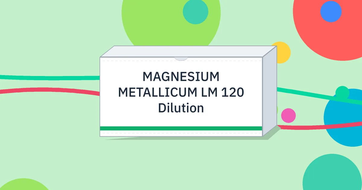 Symbolbild: Packung mit der Aufschrift MAGNESIUM METALLICUM LM 120 Dilution (PZN 12938705) – Verfügbarkeit und Bezug in Apotheken in Frankfurt am Main