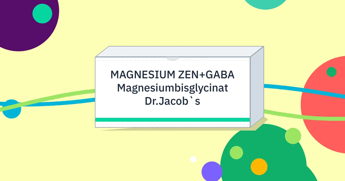 Symbolbild: Packung mit der Aufschrift MAGNESIUM ZEN+GABA Magnesiumbisglycinat Dr.Jacob`s (PZN 20694938) – Verfügbarkeit und Bezug in Apotheken in Frankfurt am Main