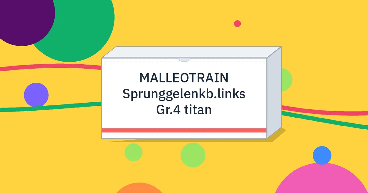 Symbolbild: Packung mit der Aufschrift MALLEOTRAIN Sprunggelenkb.links Gr.4 titan (PZN 01284347) – Verfügbarkeit und Bezug in Apotheken in Frankfurt am Main