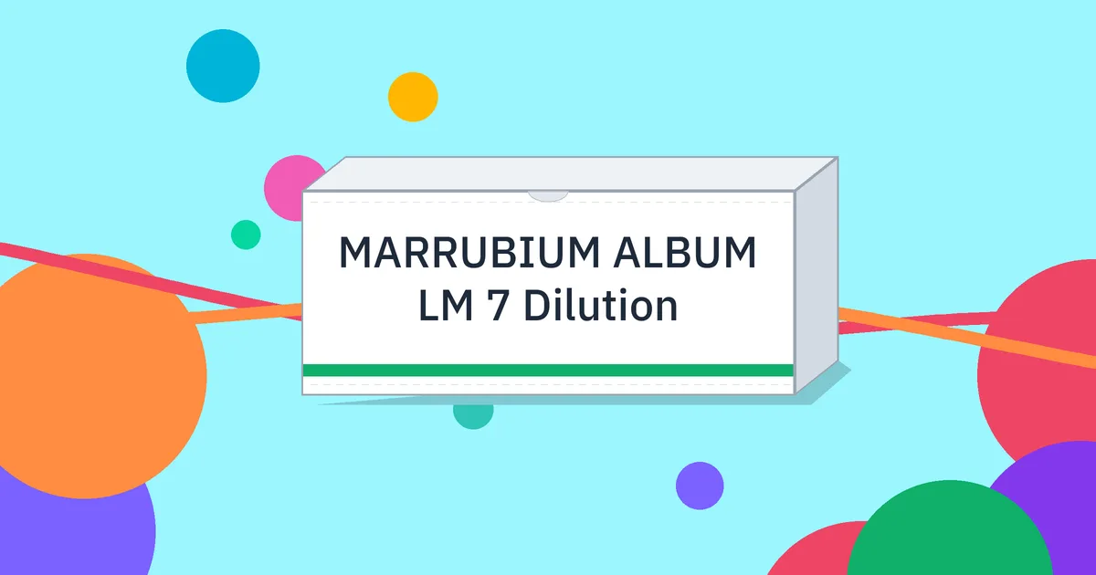 Symbolbild: Packung mit der Aufschrift MARRUBIUM ALBUM LM 7 Dilution (PZN 13601824) – Verfügbarkeit und Bezug in Apotheken in Frankfurt am Main