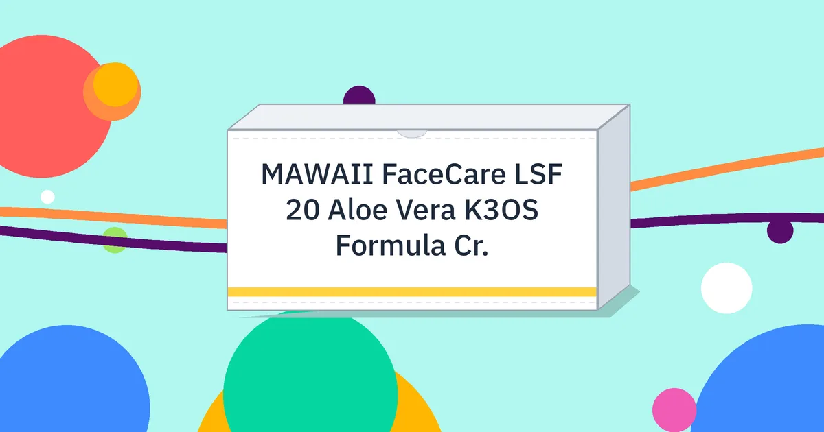 Symbolbild: Packung mit der Aufschrift MAWAII FaceCare LSF 20 Aloe Vera K3OS Formula Cr. (PZN 14317769) – Verfügbarkeit und Bezug in Apotheken in Frankfurt am Main