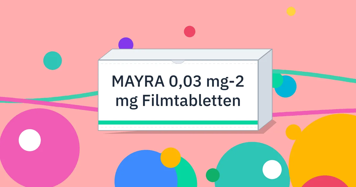 Symbolbild: Packung mit der Aufschrift MAYRA 0,03 mg-2 mg Filmtabletten (PZN 09278352) – Verfügbarkeit und Bezug in Apotheken in Frankfurt am Main