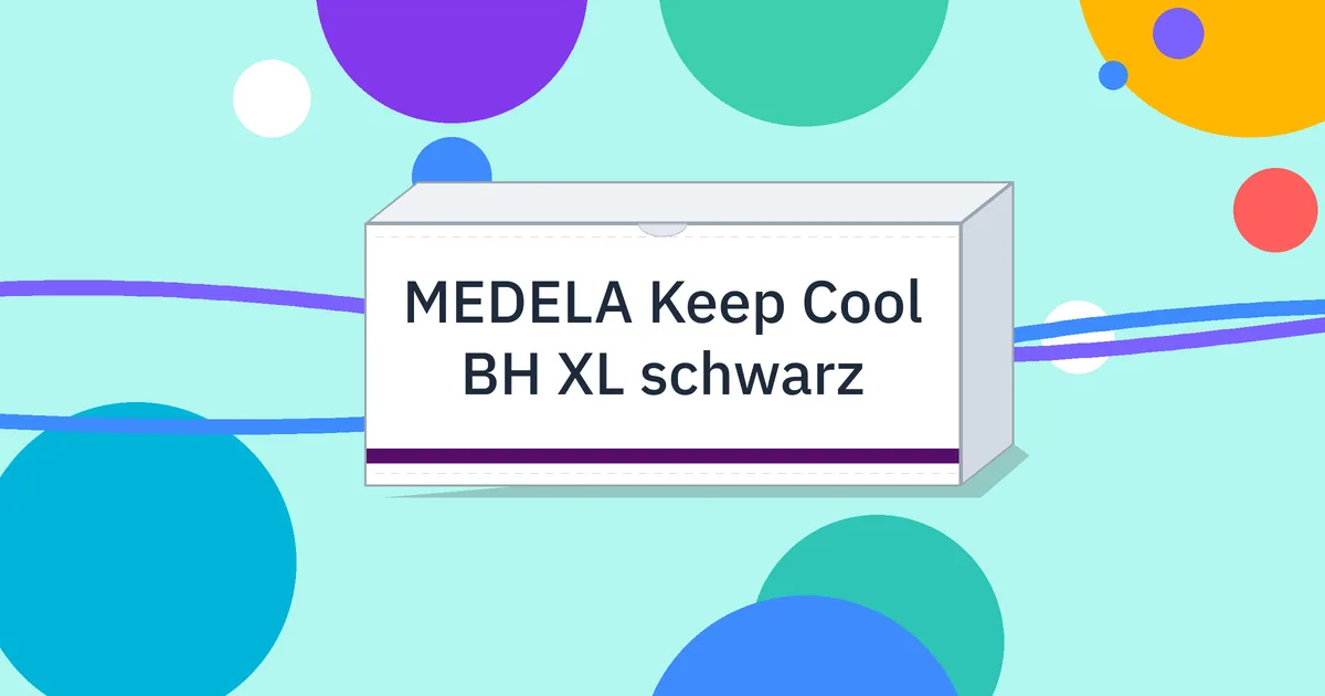 Symbolbild: Packung mit der Aufschrift MEDELA Keep Cool BH XL schwarz (PZN 18269317) – Verfügbarkeit und Bezug in Apotheken in Frankfurt am Main