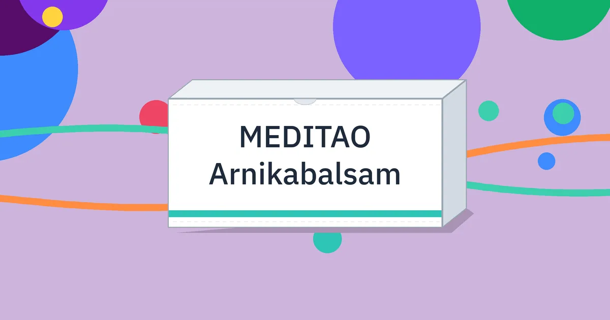 Symbolbild: Packung mit der Aufschrift MEDITAO Arnikabalsam (PZN 10557212) – Verfügbarkeit und Bezug in Apotheken in Frankfurt am Main