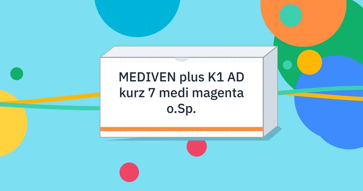 Symbolbild: Packung mit der Aufschrift MEDIVEN plus K1 AD kurz 7 medi magenta o.Sp. (PZN 15044380) – Verfügbarkeit und Bezug in Apotheken in Frankfurt am Main