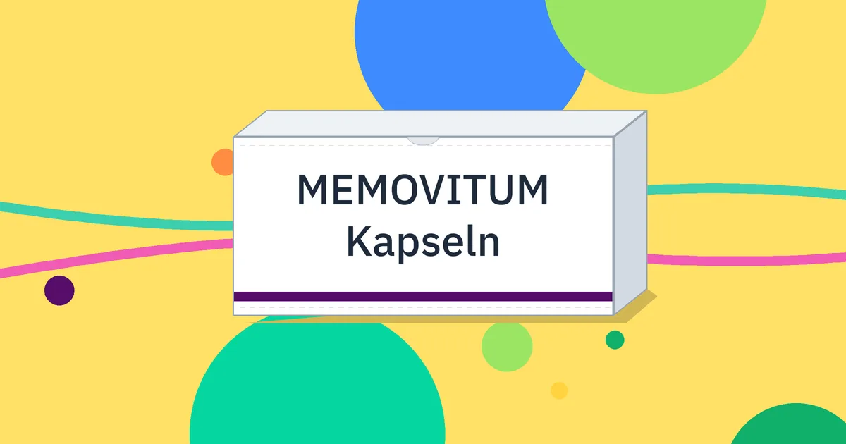 Symbolbild: Packung mit der Aufschrift MEMOVITUM Kapseln (PZN 11543784) – Verfügbarkeit und Bezug in Apotheken in Frankfurt am Main