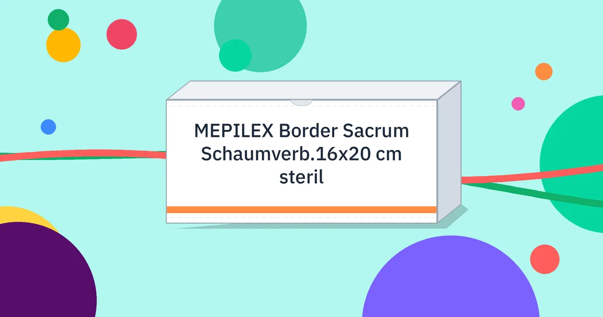 Symbolbild: Packung mit der Aufschrift MEPILEX Border Sacrum Schaumverb.16x20 cm steril (PZN 19962138) – Verfügbarkeit und Bezug in Apotheken in Frankfurt am Main
