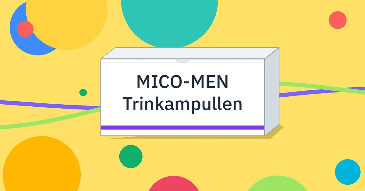 Symbolbild: Packung mit der Aufschrift MICO-MEN Trinkampullen (PZN 15306348) – Verfügbarkeit und Bezug in Apotheken in Frankfurt am Main