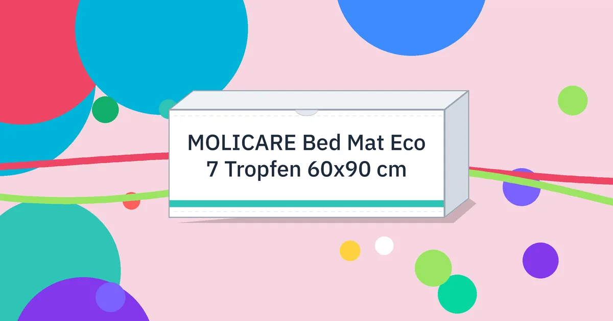 Symbolbild: Packung mit der Aufschrift MOLICARE Bed Mat Eco 7 Tropfen 60x90 cm (PZN 16136954) – Verfügbarkeit und Bezug in Apotheken in Frankfurt am Main