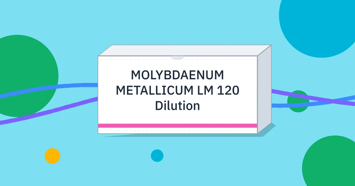 Symbolbild: Packung mit der Aufschrift MOLYBDAENUM METALLICUM LM 120 Dilution (PZN 13610119) – Verfügbarkeit und Bezug in Apotheken in Frankfurt am Main