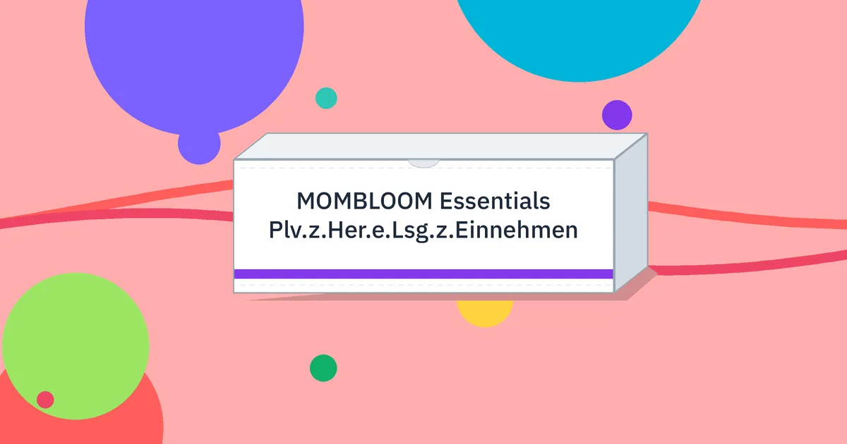 Symbolbild: Packung mit der Aufschrift MOMBLOOM Essentials Plv.z.Her.e.Lsg.z.Einnehmen (PZN 19857921) – Verfügbarkeit und Bezug in Apotheken in Frankfurt am Main