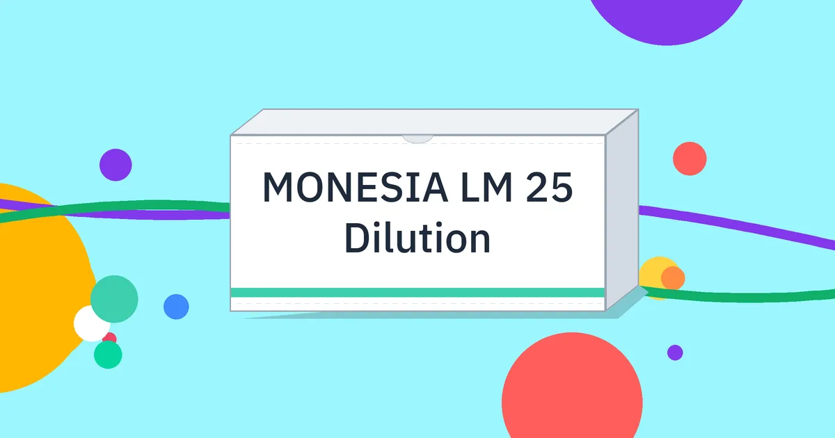 Symbolbild: Packung mit der Aufschrift MONESIA LM 25 Dilution (PZN 13610912) – Verfügbarkeit und Bezug in Apotheken in Frankfurt am Main
