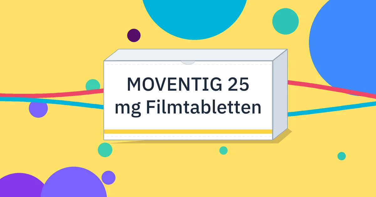 Symbolbild: Packung mit der Aufschrift MOVENTIG 25 mg Filmtabletten (PZN 19358069) – Verfügbarkeit und Bezug in Apotheken in Frankfurt am Main
