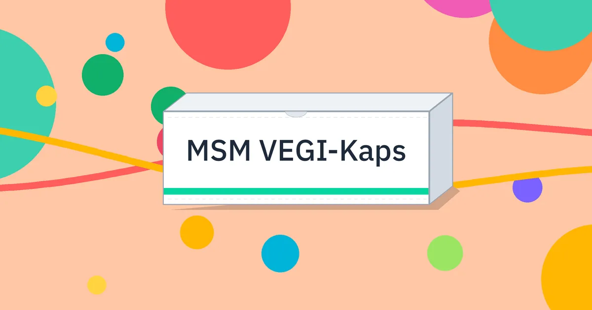 Symbolbild: Packung mit der Aufschrift MSM VEGI-Kaps (PZN 13965377) – Verfügbarkeit und Bezug in Apotheken in Frankfurt am Main