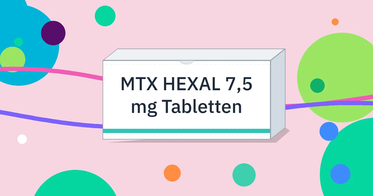 Symbolbild: Packung mit der Aufschrift MTX HEXAL 7,5 mg Tabletten (PZN 01315591) – Verfügbarkeit und Bezug in Apotheken in Frankfurt am Main