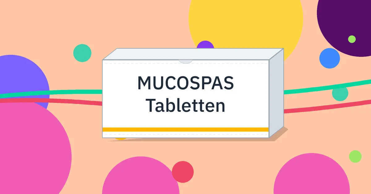 Symbolbild: Packung mit der Aufschrift MUCOSPAS Tabletten (PZN 01841902) – Verfügbarkeit und Bezug in Apotheken in Frankfurt am Main