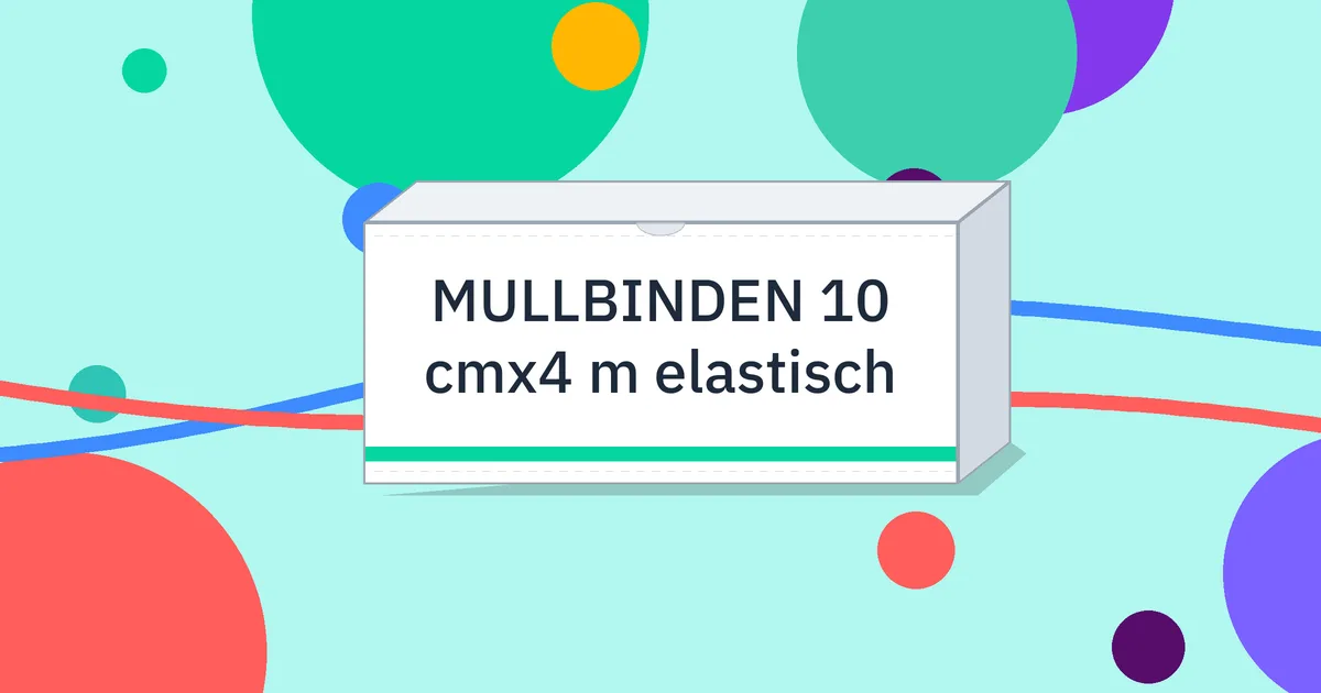 Symbolbild: Packung mit der Aufschrift MULLBINDEN 10 cmx4 m elastisch (PZN 07622839) – Verfügbarkeit und Bezug in Apotheken in Frankfurt am Main