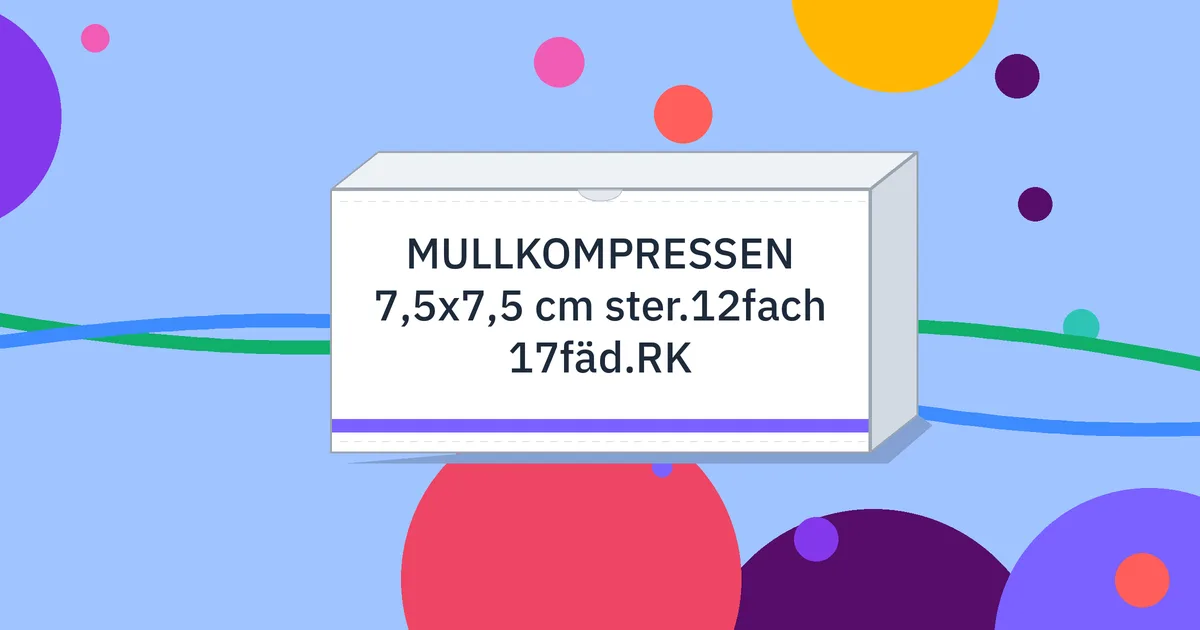 Symbolbild: Packung mit der Aufschrift MULLKOMPRESSEN 7,5x7,5 cm ster.12fach 17fäd.RK (PZN 06930071) – Verfügbarkeit und Bezug in Apotheken in Frankfurt am Main