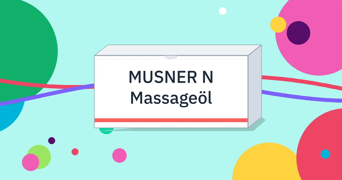 Symbolbild: Packung mit der Aufschrift MUSNER N Massageöl (PZN 07769442) – Verfügbarkeit und Bezug in Apotheken in Frankfurt am Main