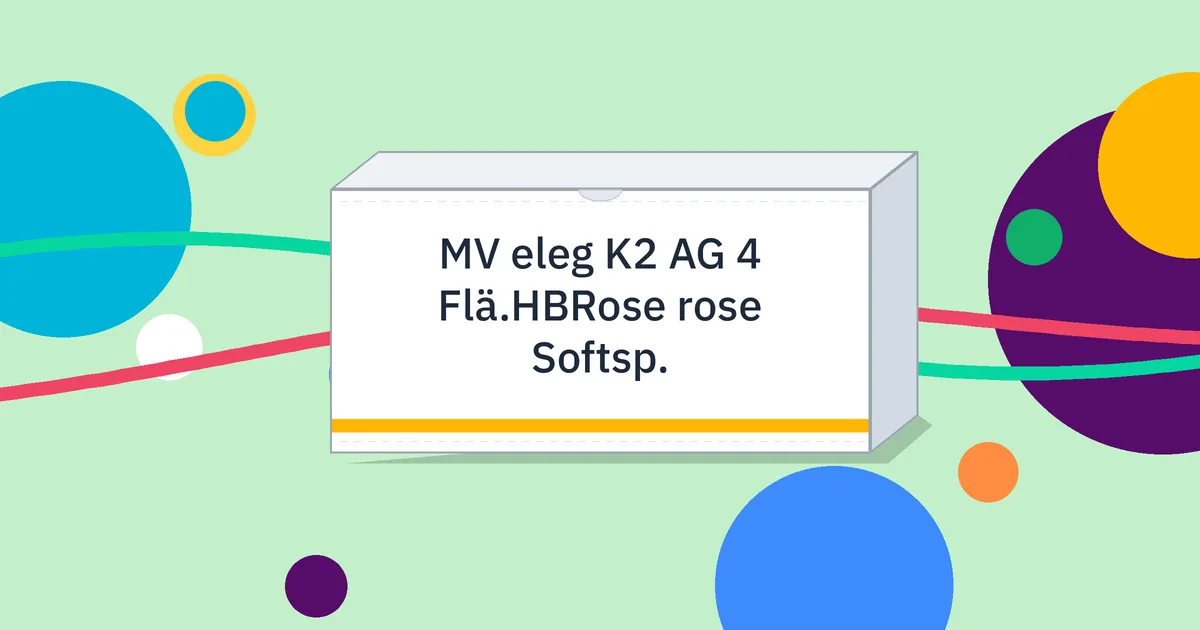 Symbolbild: Packung mit der Aufschrift MV eleg K2 AG 4 Flä.HBRose rose Softsp. (PZN 15718097) – Verfügbarkeit und Bezug in Apotheken in Frankfurt am Main