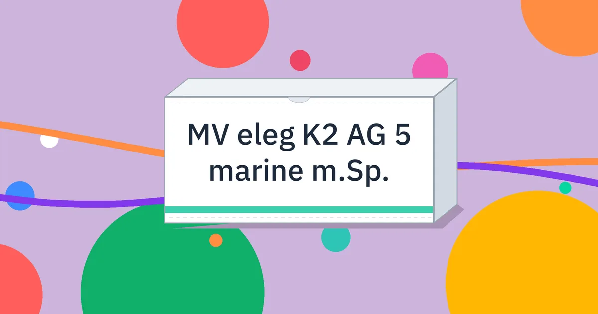 Symbolbild: Packung mit der Aufschrift MV eleg K2 AG 5 marine m.Sp. (PZN 14612646) – Verfügbarkeit und Bezug in Apotheken in Frankfurt am Main