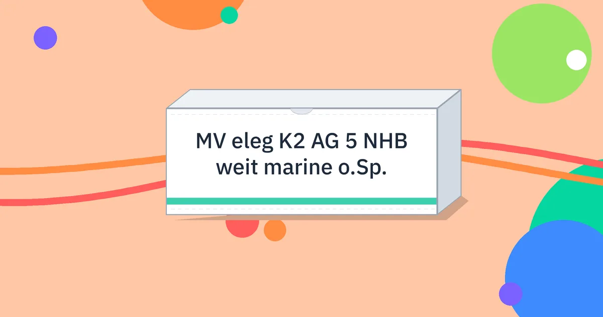 Symbolbild: Packung mit der Aufschrift MV eleg K2 AG 5 NHB weit marine o.Sp. (PZN 15729497) – Verfügbarkeit und Bezug in Apotheken in Frankfurt am Main