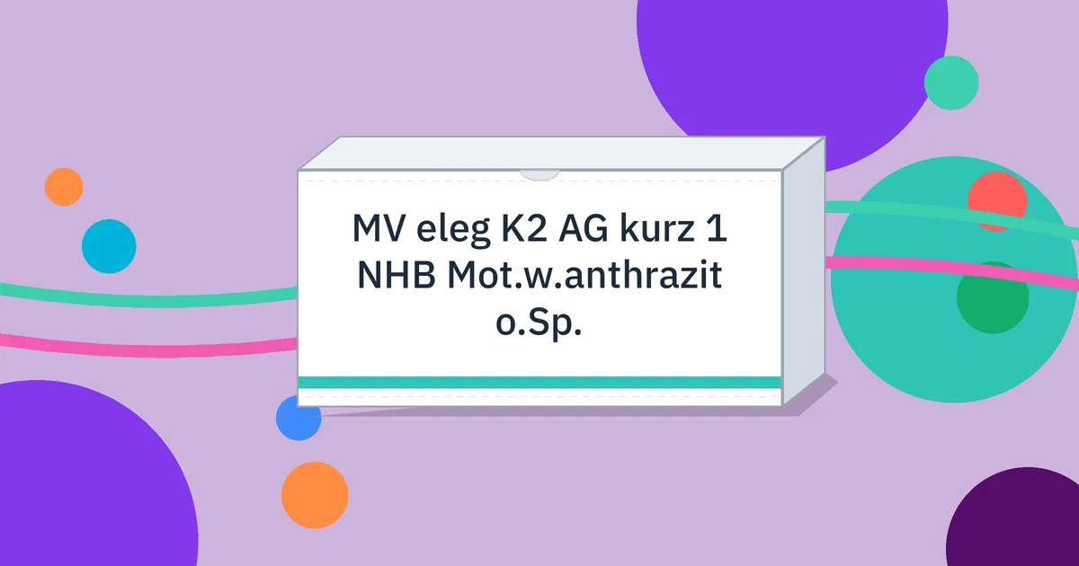 Symbolbild: Packung mit der Aufschrift MV eleg K2 AG kurz 1 NHB Mot.w.anthrazit o.Sp. (PZN 15711959) – Verfügbarkeit und Bezug in Apotheken in Frankfurt am Main