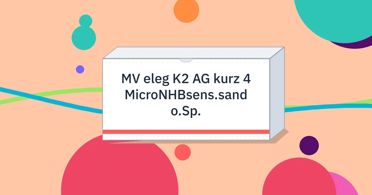 Symbolbild: Packung mit der Aufschrift MV eleg K2 AG kurz 4 MicroNHBsens.sand o.Sp. (PZN 18927022) – Verfügbarkeit und Bezug in Apotheken in Frankfurt am Main