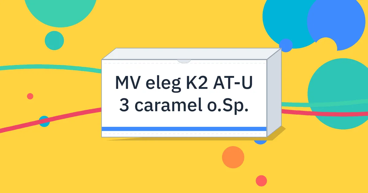 Symbolbild: Packung mit der Aufschrift MV eleg K2 AT-U 3 caramel o.Sp. (PZN 00530117) – Verfügbarkeit und Bezug in Apotheken in Frankfurt am Main