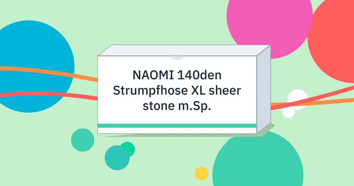 Symbolbild: Packung mit der Aufschrift NAOMI 140den Strumpfhose XL sheer stone m.Sp. (PZN 16178438) – Verfügbarkeit und Bezug in Apotheken in Frankfurt am Main
