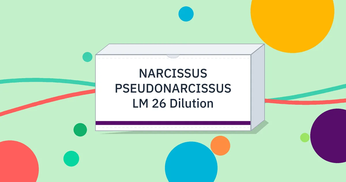 Symbolbild: Packung mit der Aufschrift NARCISSUS PSEUDONARCISSUS LM 26 Dilution (PZN 13616010) – Verfügbarkeit und Bezug in Apotheken in Frankfurt am Main