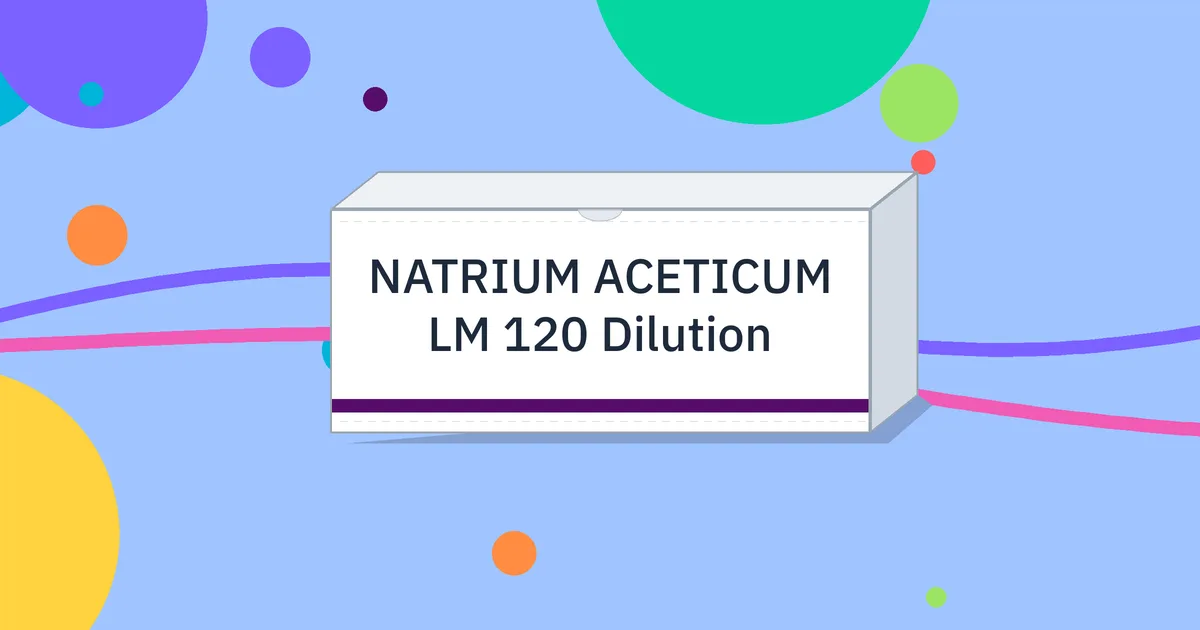 Symbolbild: Packung mit der Aufschrift NATRIUM ACETICUM LM 120 Dilution (PZN 12959245) – Verfügbarkeit und Bezug in Apotheken in Frankfurt am Main