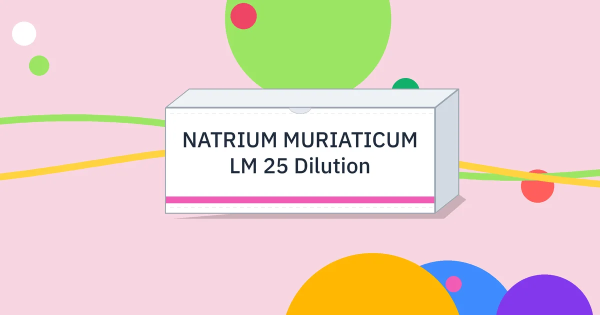 Symbolbild: Packung mit der Aufschrift NATRIUM MURIATICUM LM 25 Dilution (PZN 12965381) – Verfügbarkeit und Bezug in Apotheken in Frankfurt am Main