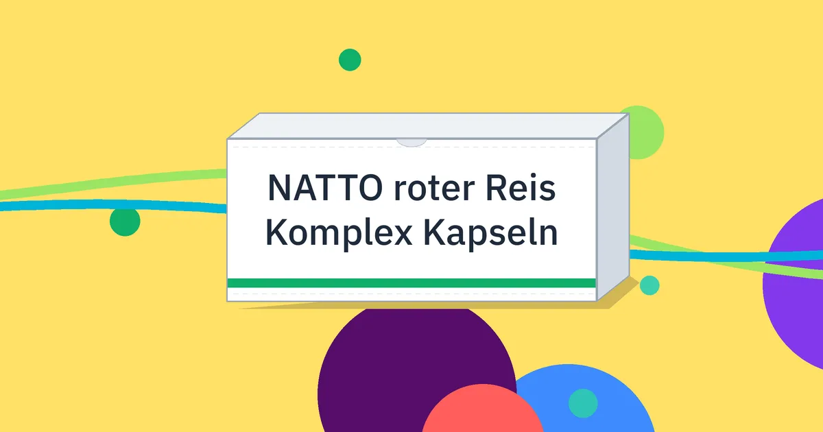 Symbolbild: Packung mit der Aufschrift NATTO roter Reis Komplex Kapseln (PZN 19895608) – Verfügbarkeit und Bezug in Apotheken in Frankfurt am Main