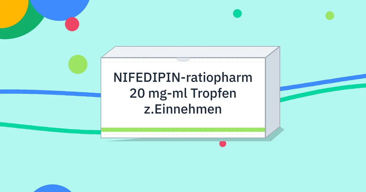 Symbolbild: Packung mit der Aufschrift NIFEDIPIN-ratiopharm 20 mg-ml Tropfen z.Einnehmen (PZN 03146891) – Verfügbarkeit und Bezug in Apotheken in Frankfurt am Main