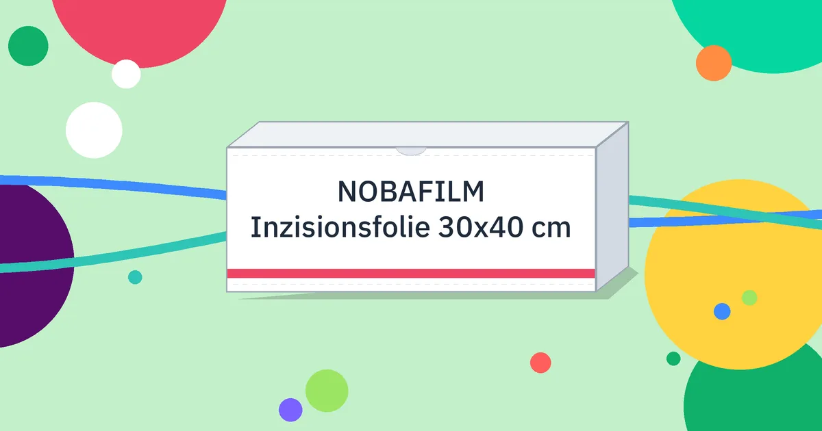 Symbolbild: Packung mit der Aufschrift NOBAFILM Inzisionsfolie 30x40 cm (PZN 00751746) – Verfügbarkeit und Bezug in Apotheken in Frankfurt am Main