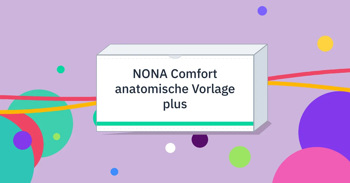 Symbolbild: Packung mit der Aufschrift NONA Comfort anatomische Vorlage plus (PZN 12538325) – Verfügbarkeit und Bezug in Apotheken in Frankfurt am Main