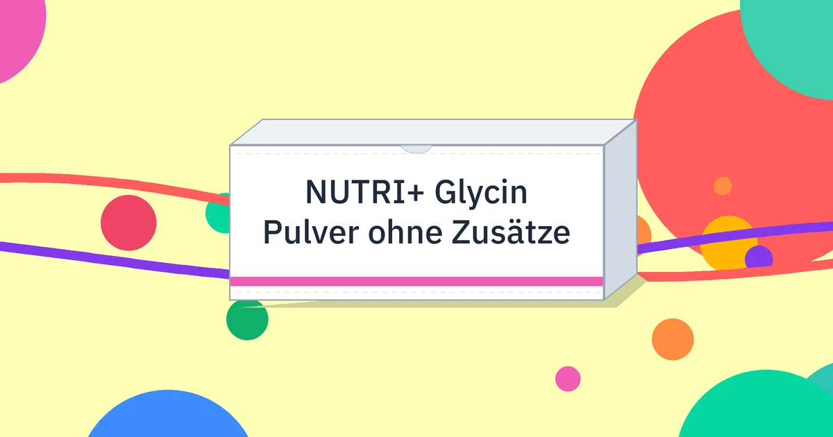 Symbolbild: Packung mit der Aufschrift NUTRI+ Glycin Pulver ohne Zusätze (PZN 19667793) – Verfügbarkeit und Bezug in Apotheken in Frankfurt am Main