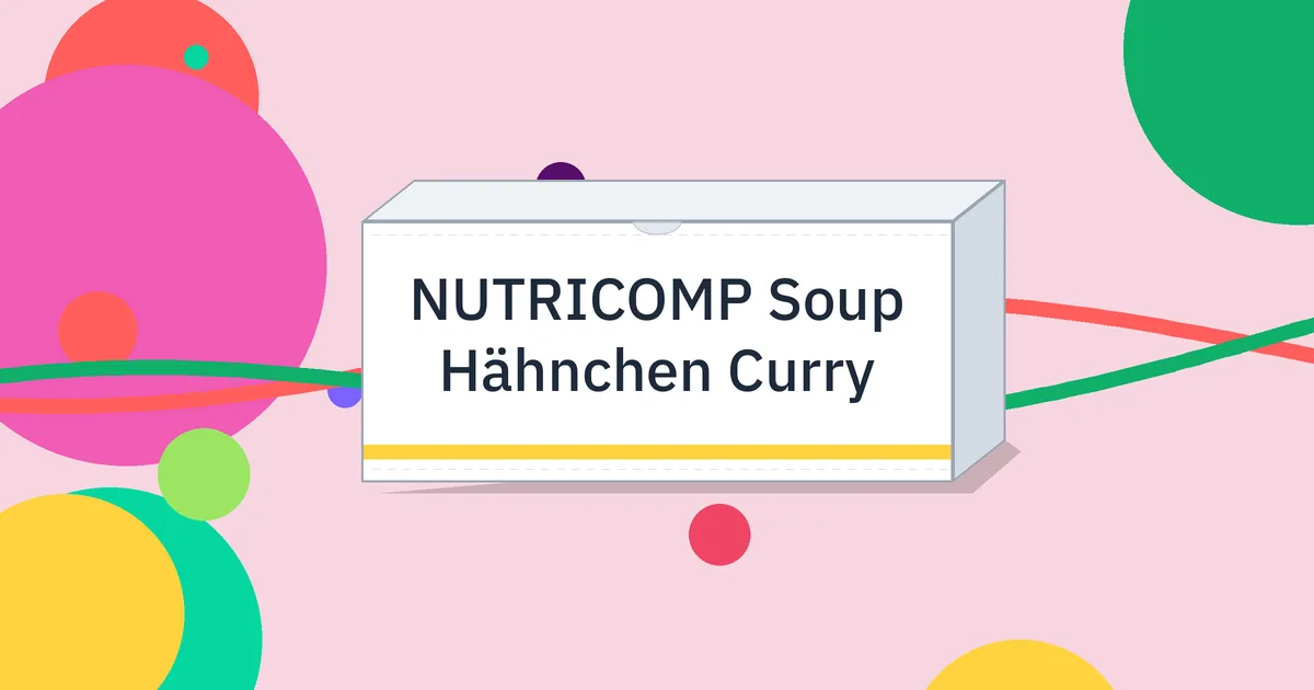 Symbolbild: Packung mit der Aufschrift NUTRICOMP Soup Hähnchen Curry (PZN 11128619) – Verfügbarkeit und Bezug in Apotheken in Frankfurt am Main