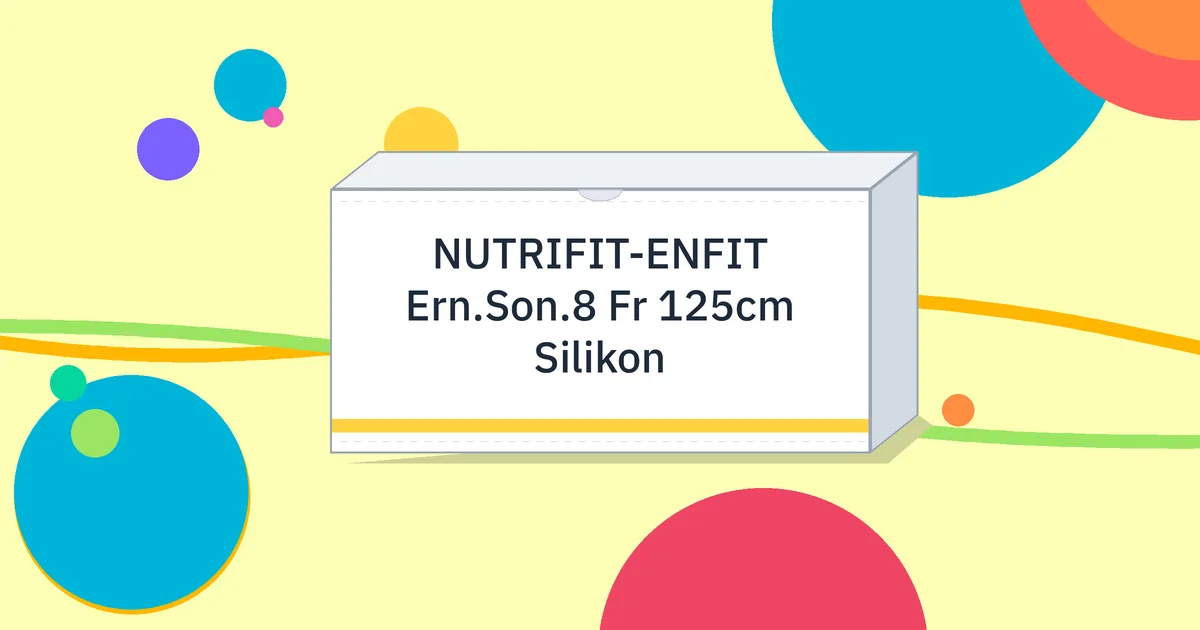 Symbolbild: Packung mit der Aufschrift NUTRIFIT-ENFIT Ern.Son.8 Fr 125cm Silikon (PZN 14186942) – Verfügbarkeit und Bezug in Apotheken in Frankfurt am Main