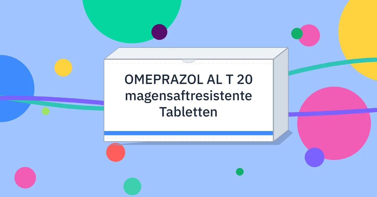 Symbolbild: Packung mit der Aufschrift OMEPRAZOL AL T 20 magensaftresistente Tabletten (PZN 02253001) – Verfügbarkeit und Bezug in Apotheken in Frankfurt am Main