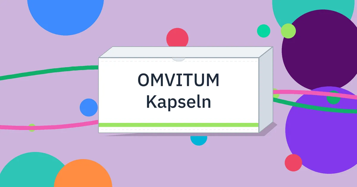 Symbolbild: Packung mit der Aufschrift OMVITUM Kapseln (PZN 11528336) – Verfügbarkeit und Bezug in Apotheken in Frankfurt am Main